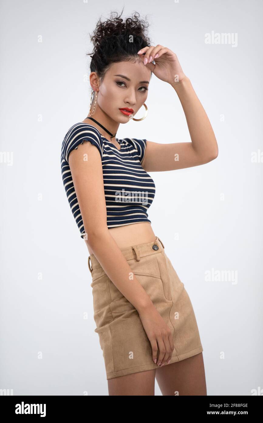 Portrait of cool young woman Stock Photo - Alamy