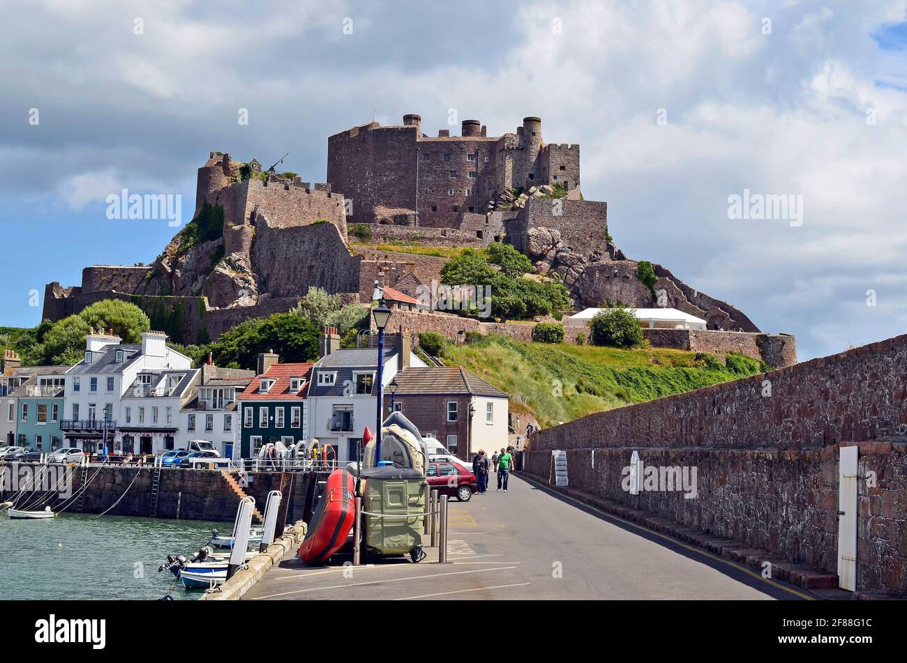 Jersey, UK - June 09, 2011: Mont Orgueil Castle aka Gorey Castle with ...