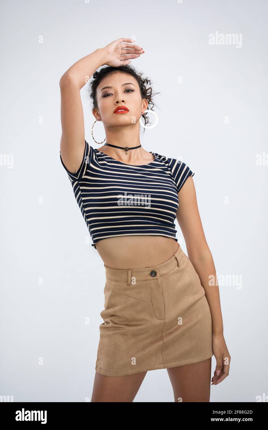 Portrait of cool young woman Stock Photo - Alamy