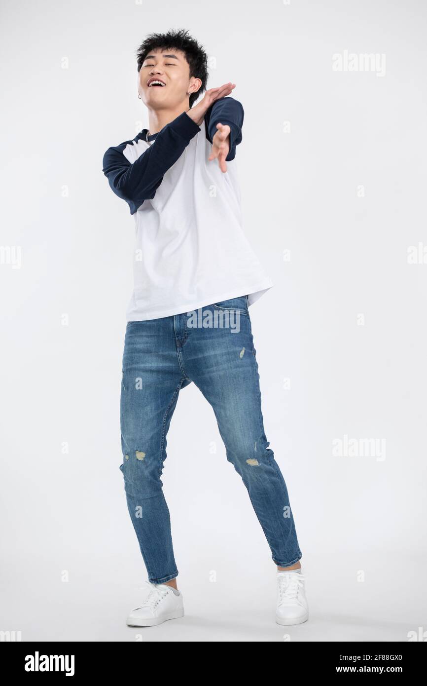 Cool young man dancing Stock Photo - Alamy