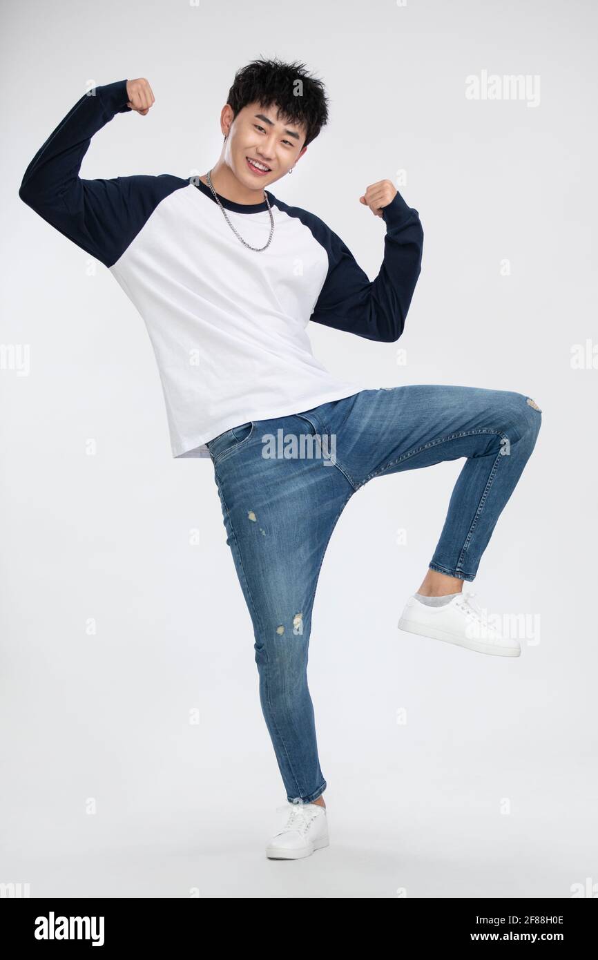 Cool young man dancing Stock Photo - Alamy