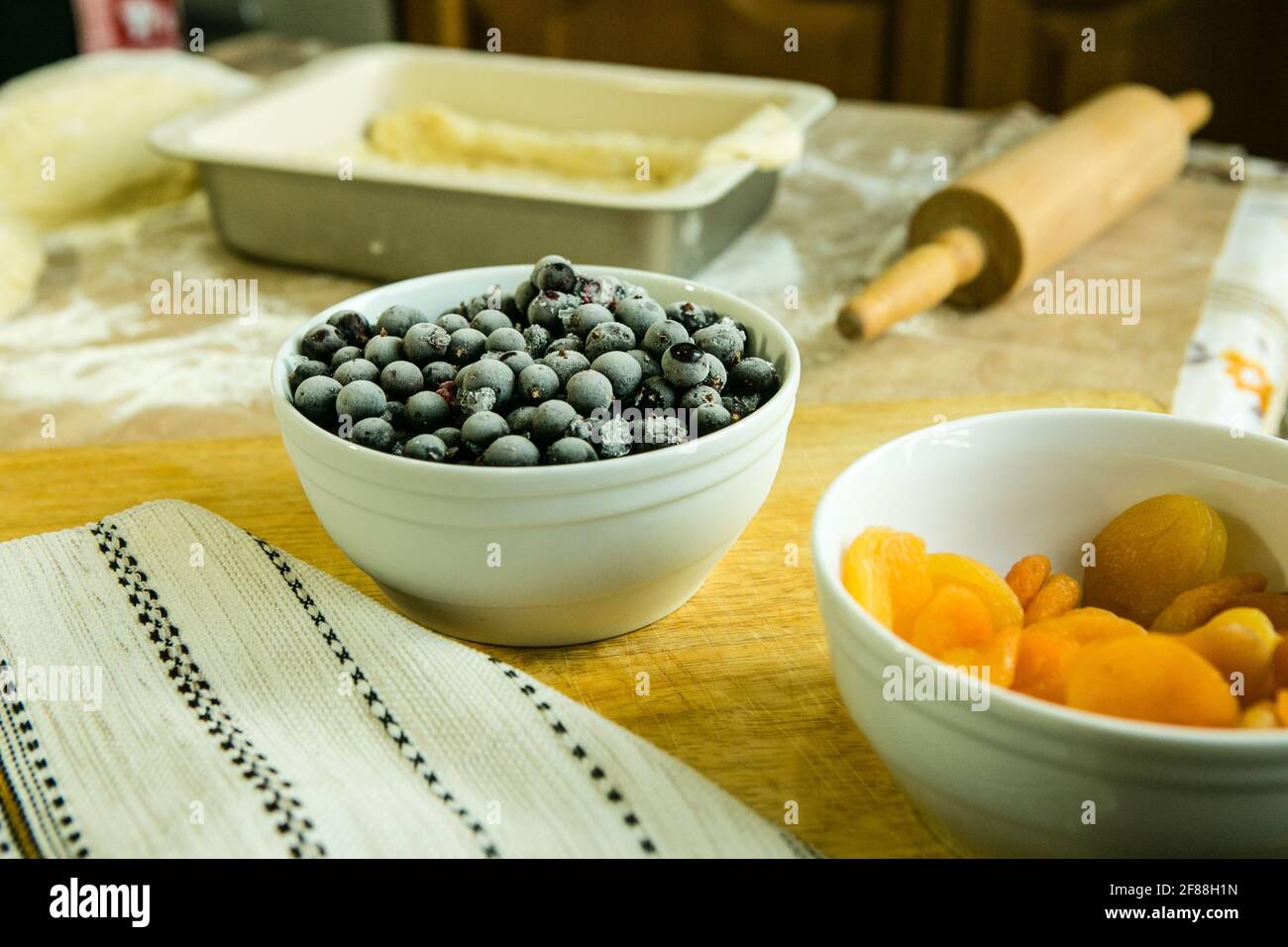 Mom's pies. The dough is placed in a baking dish. You can spread the ...