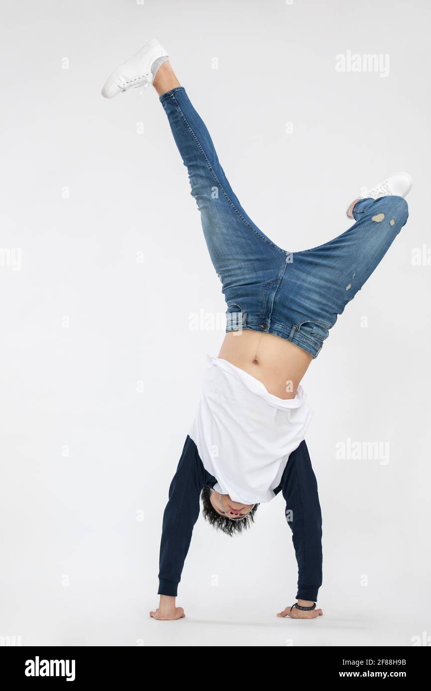 Cool young man dancing Stock Photo - Alamy