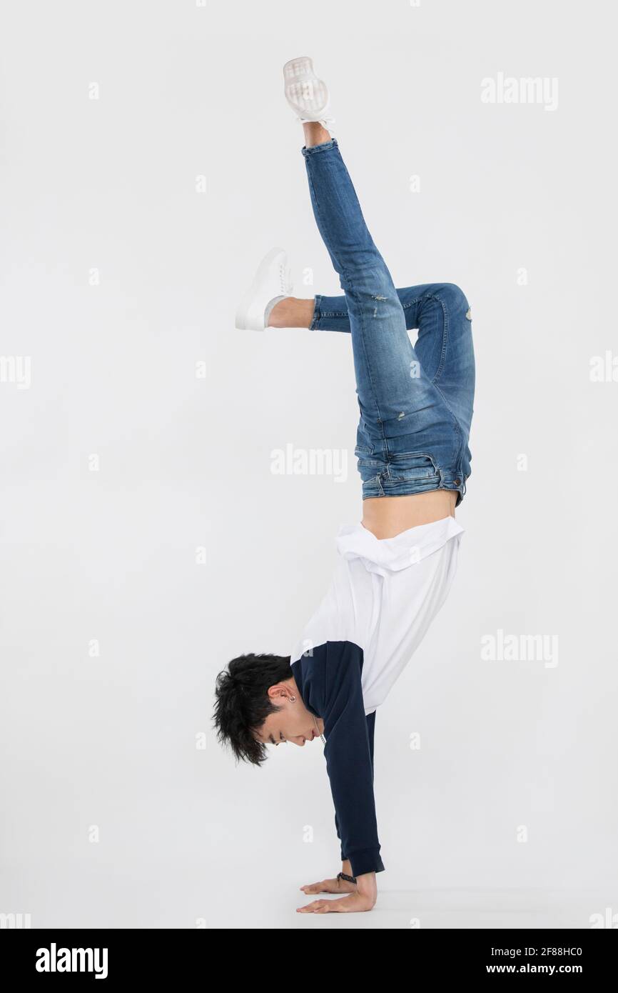 Cool young man dancing Stock Photo - Alamy