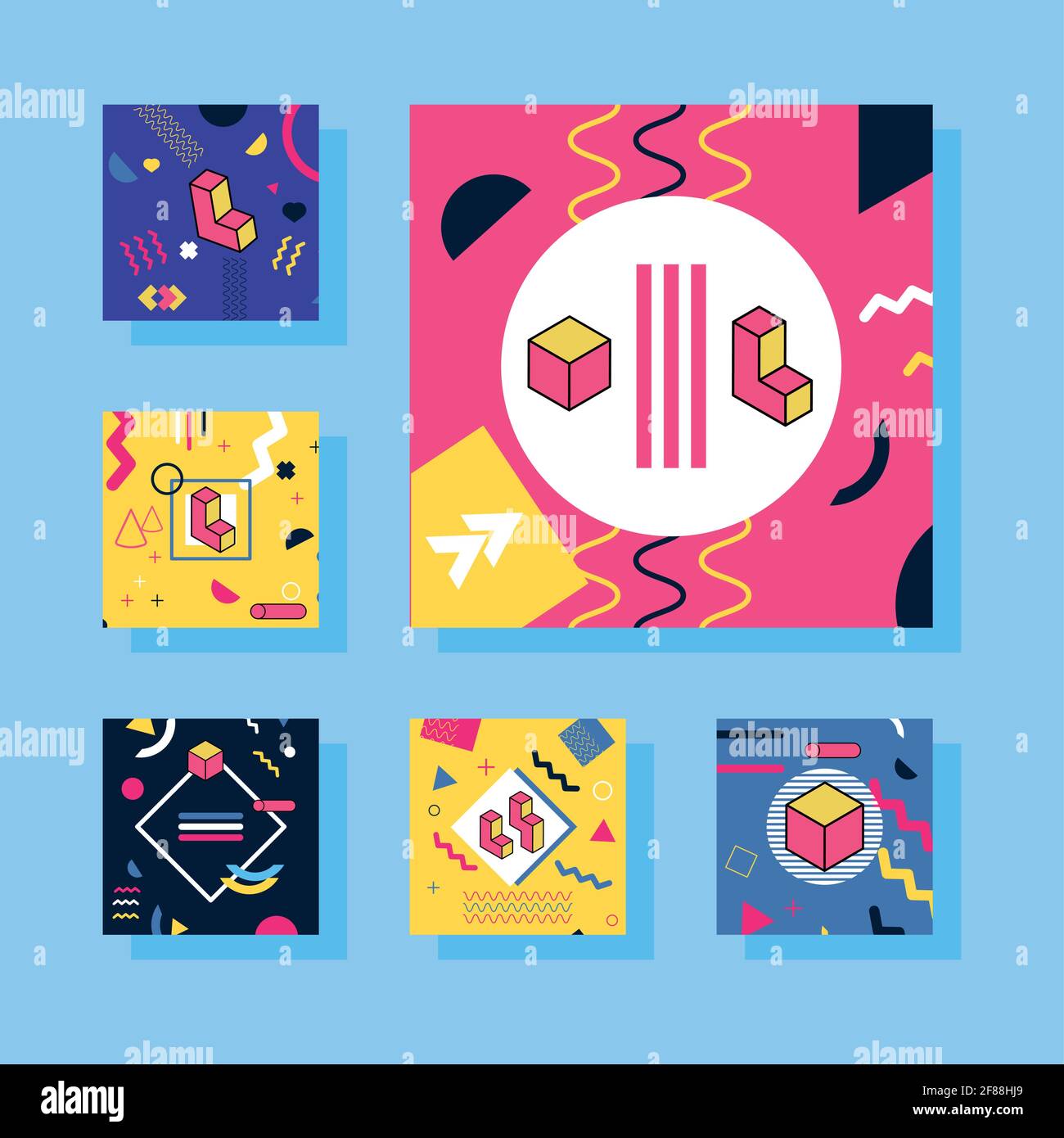 memphis six backgrounds Stock Vector Image & Art - Alamy