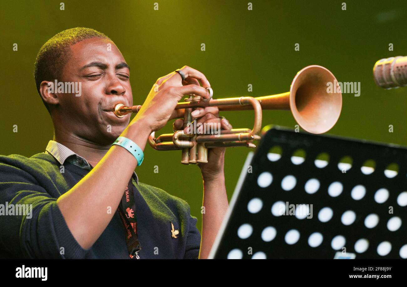 Abram Wilson performing with Jazz Jamaica at the Womad Festival, UK ...