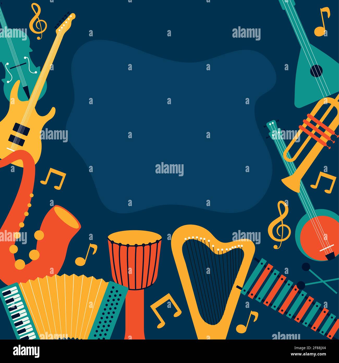 musical instruments frame Stock Vector Image & Art - Alamy