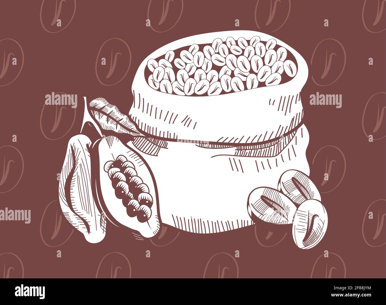cacao fruit sack Stock Vector Image & Art - Alamy