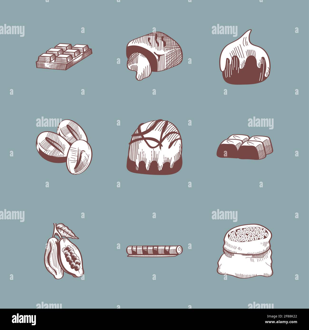 chocolates nine icons Stock Vector Image & Art - Alamy