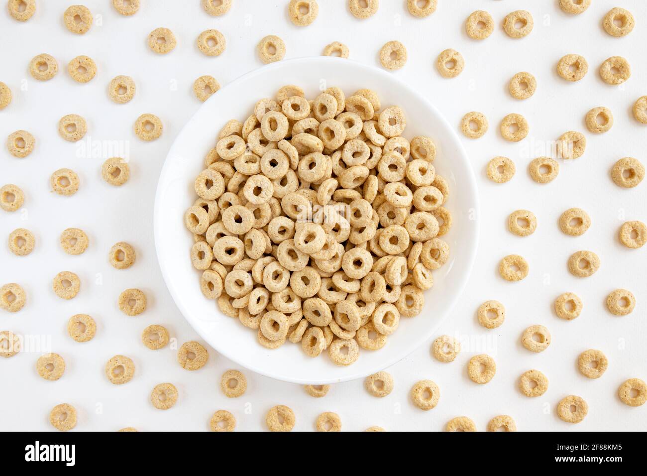 bowl with cereal cheerios isolated on white background, cereal cheerios ...