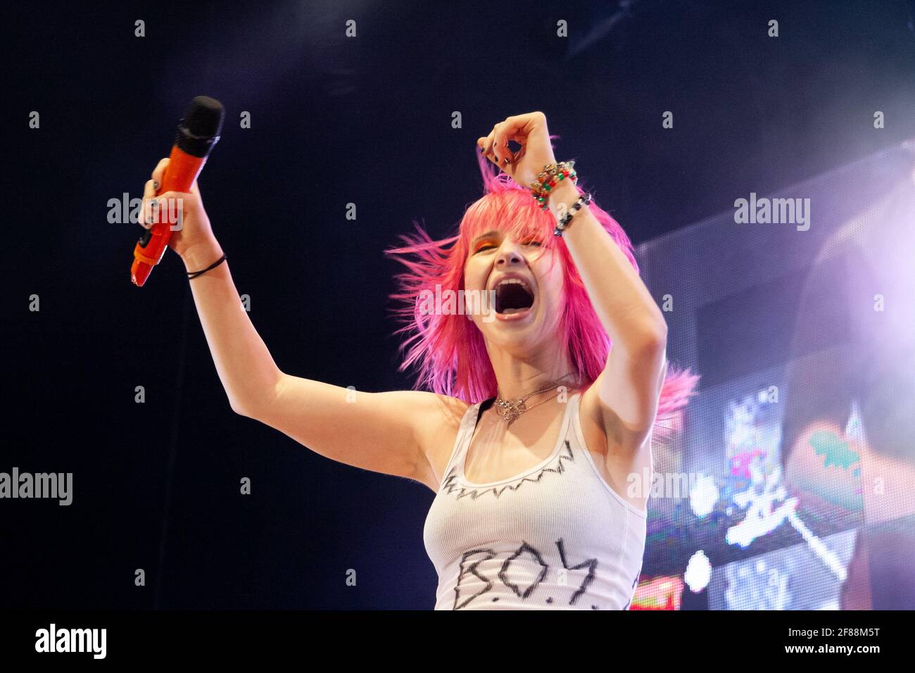 Paramore and Hayley Williams seen in concert at the LG Arena Birmingham ...