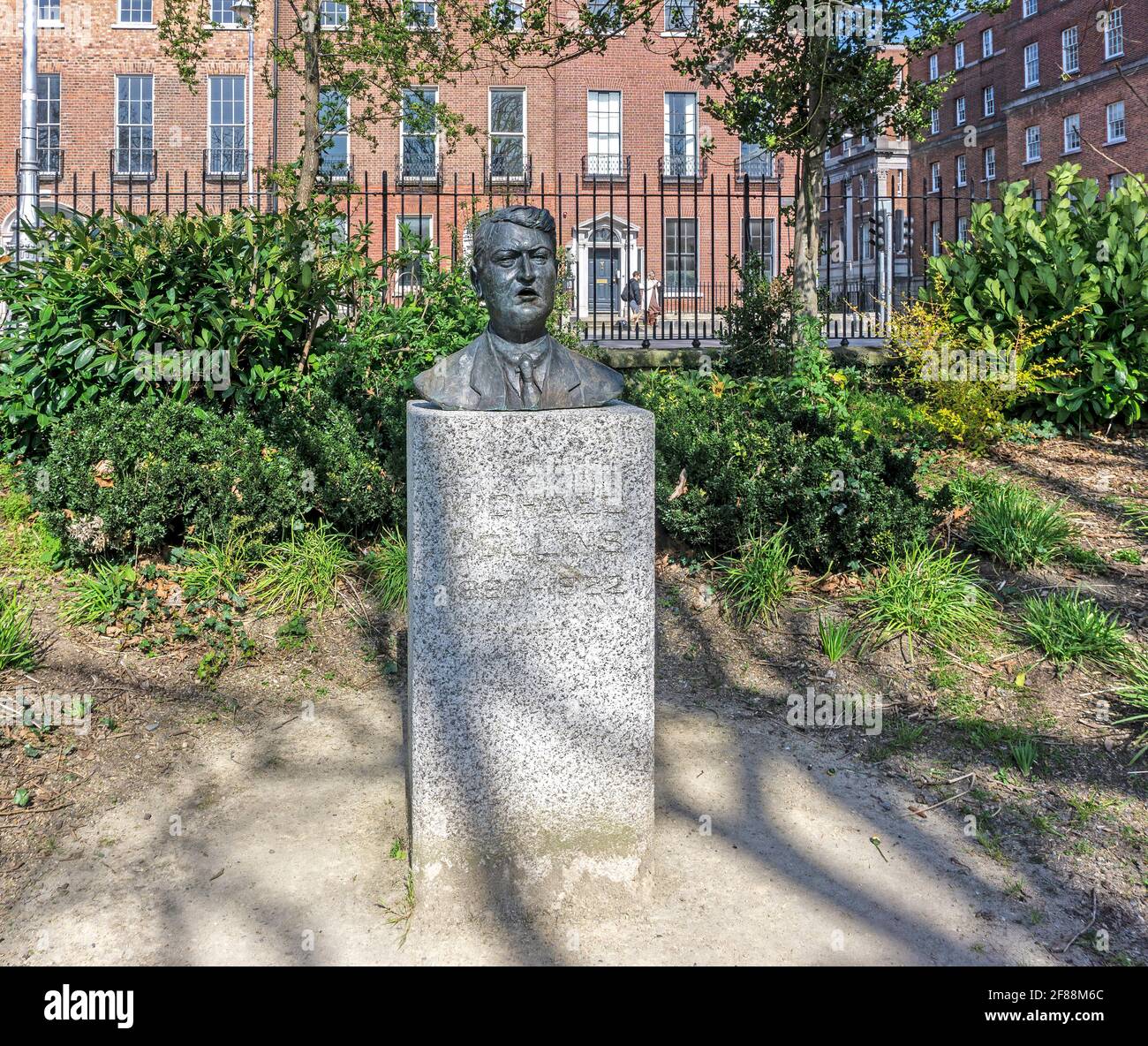 The statue of Michael Collins, (1890-1922) the Irish revolutionary hero ...