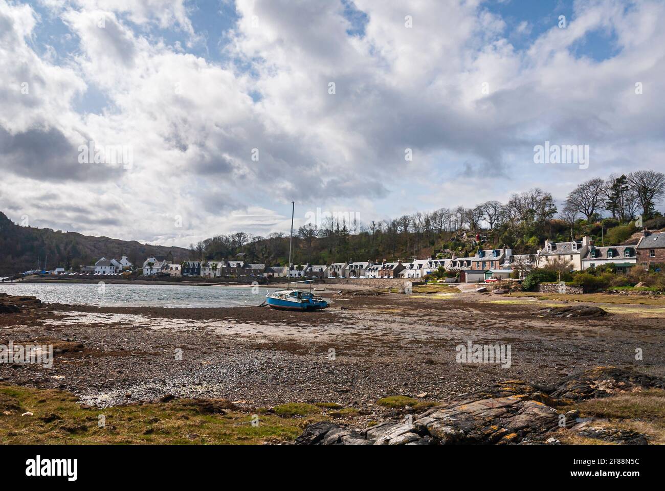 A bright spring 3 shot HDR image of the popular Scottish village of ...