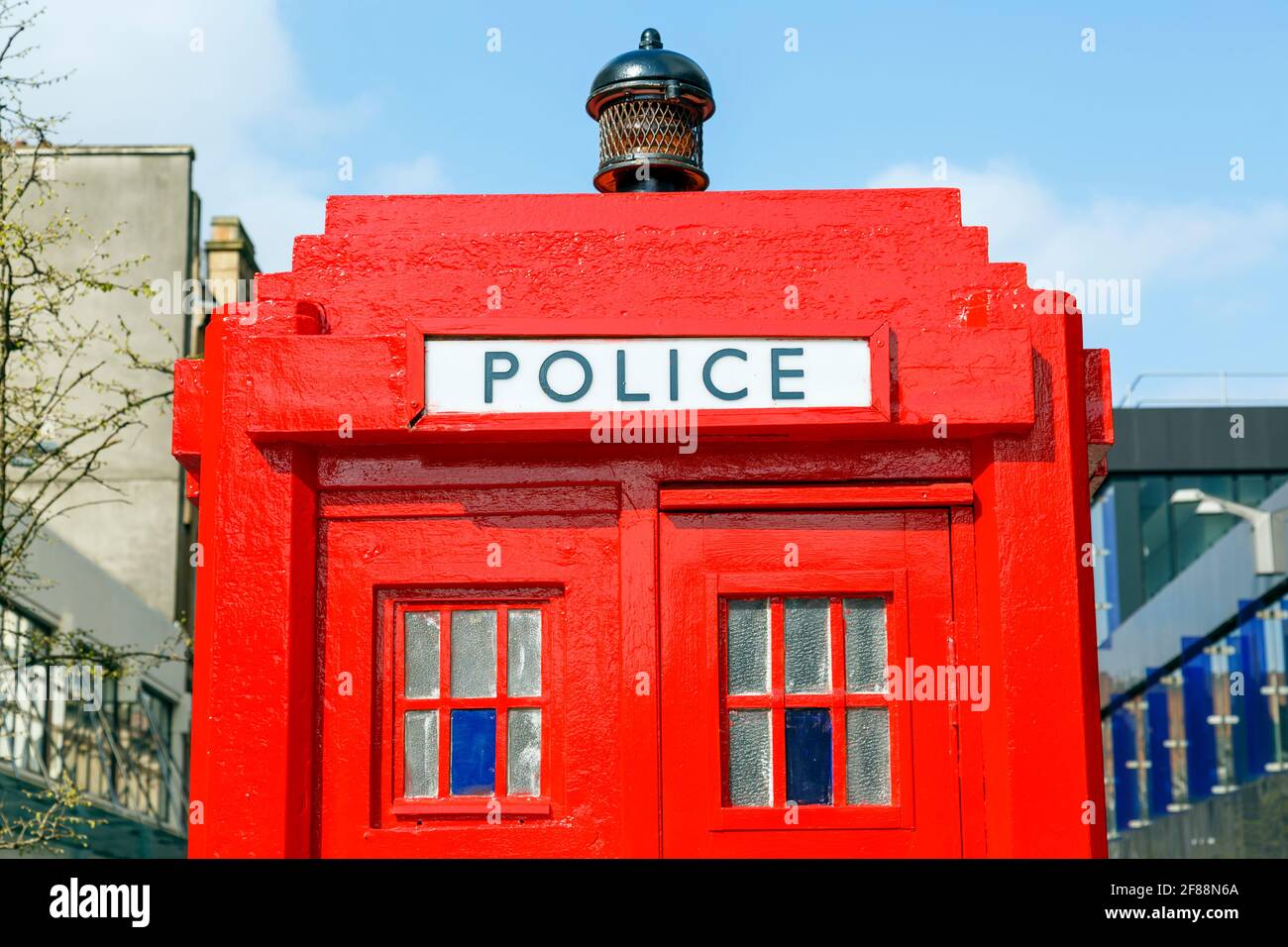 Glasgow red police box hi-res stock photography and images - Alamy