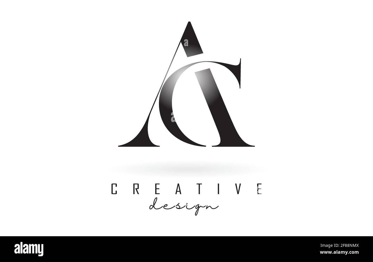 AC a c letter design logo logotype concept with serif font and elegant ...