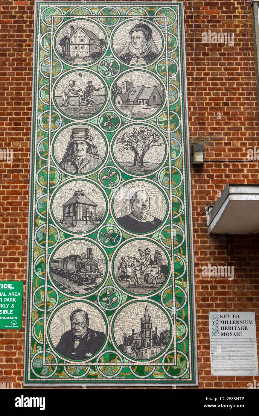 London, UK - April 8th 2021: The Millennium Heritage Mosaic on the ...