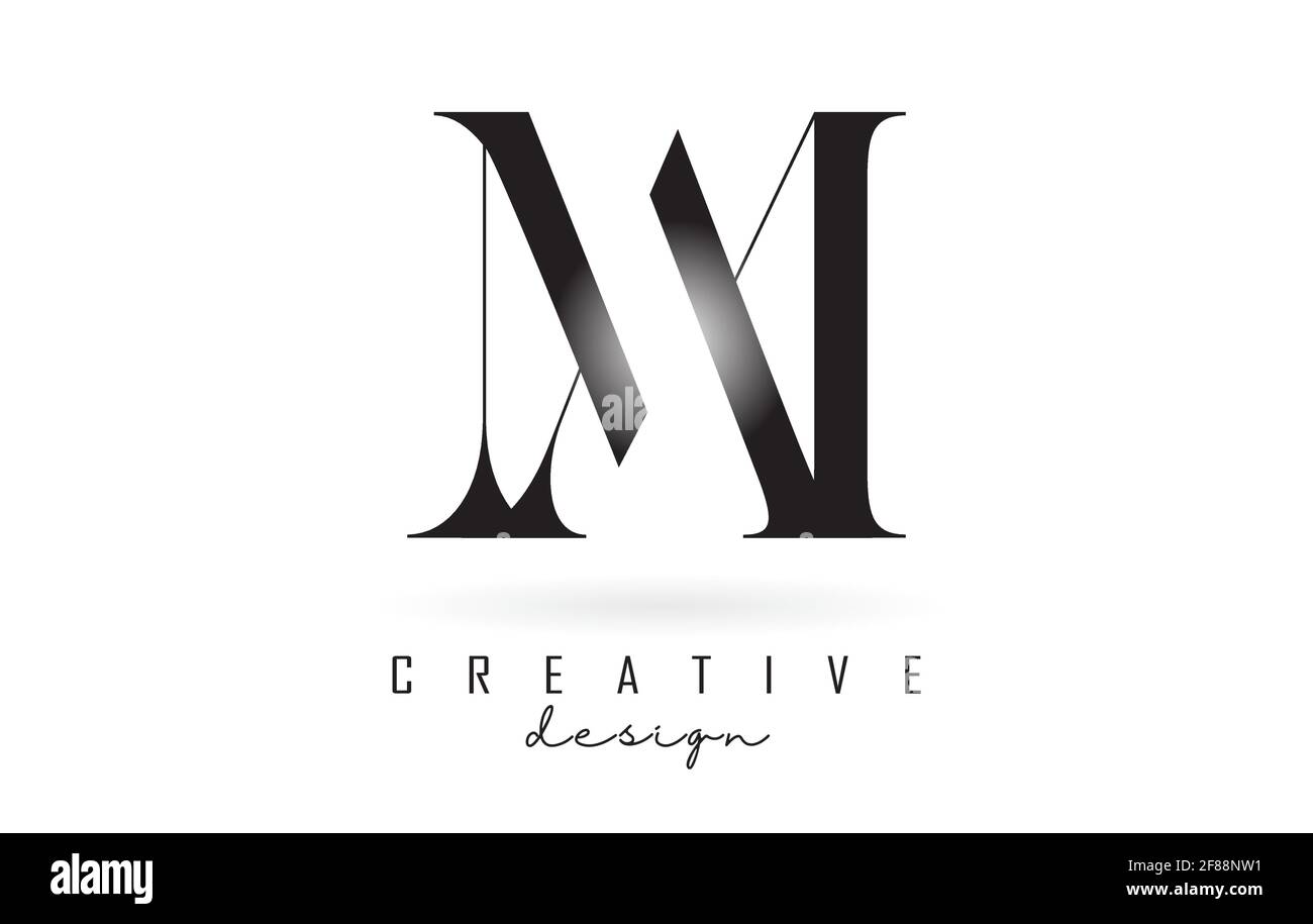 AM a m letter design logo logotype concept with serif font and elegant ...