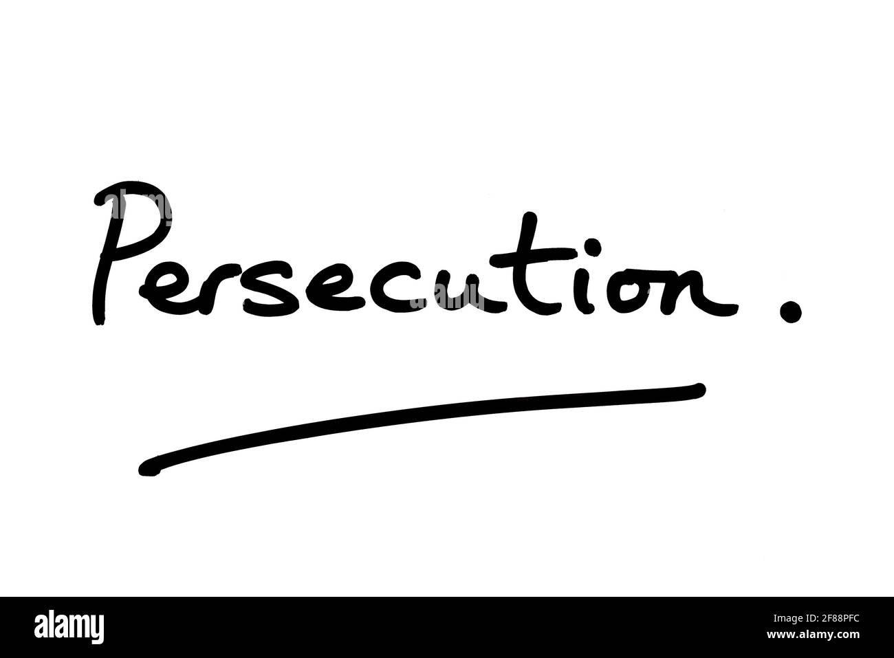 Persecution, handwritten on a white background Stock Photo - Alamy