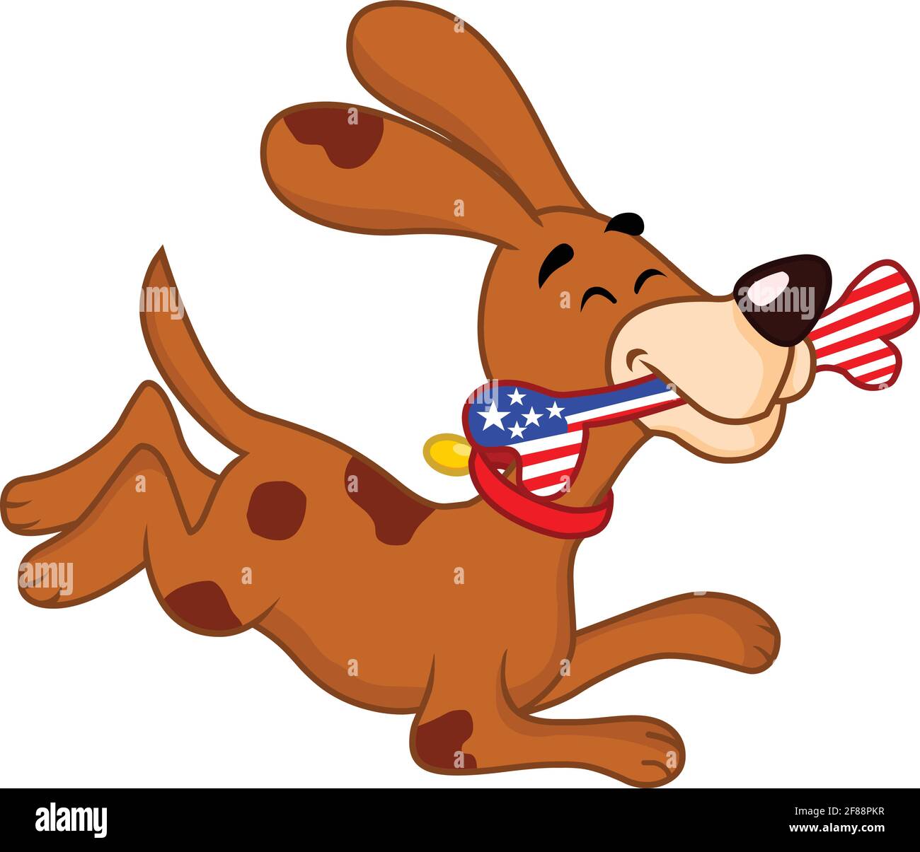 American patriot Dog cartoon vector illustration Stock Vector Image ...
