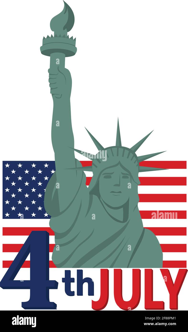 4th of july Statue of Liberty vector illustration Stock Vector Image ...