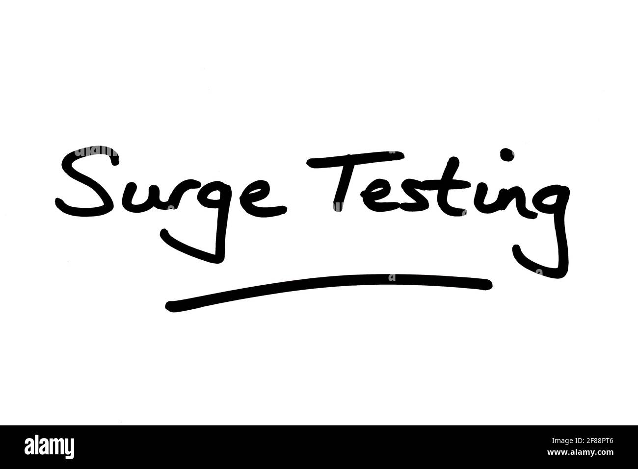 Surge Testing, handwritten on a white background Stock Photo - Alamy