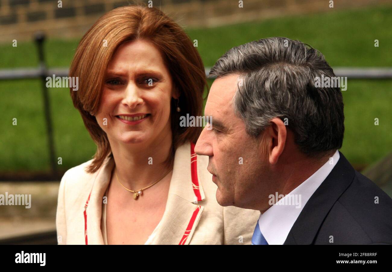 Gordon Brown arrives in Downing street on his first day as Britians new ...