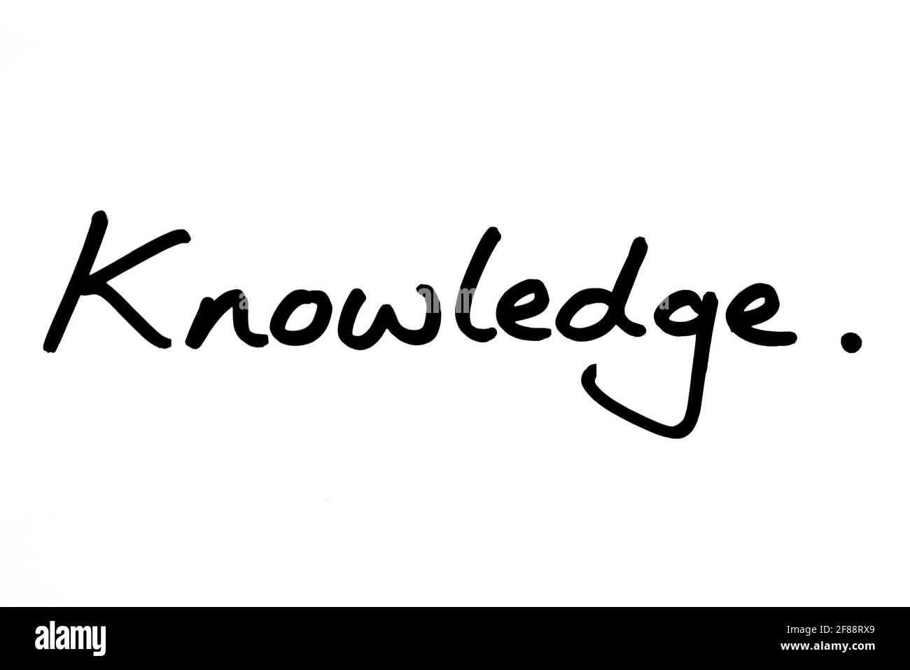 Knowledge, handwritten on a white background Stock Photo - Alamy