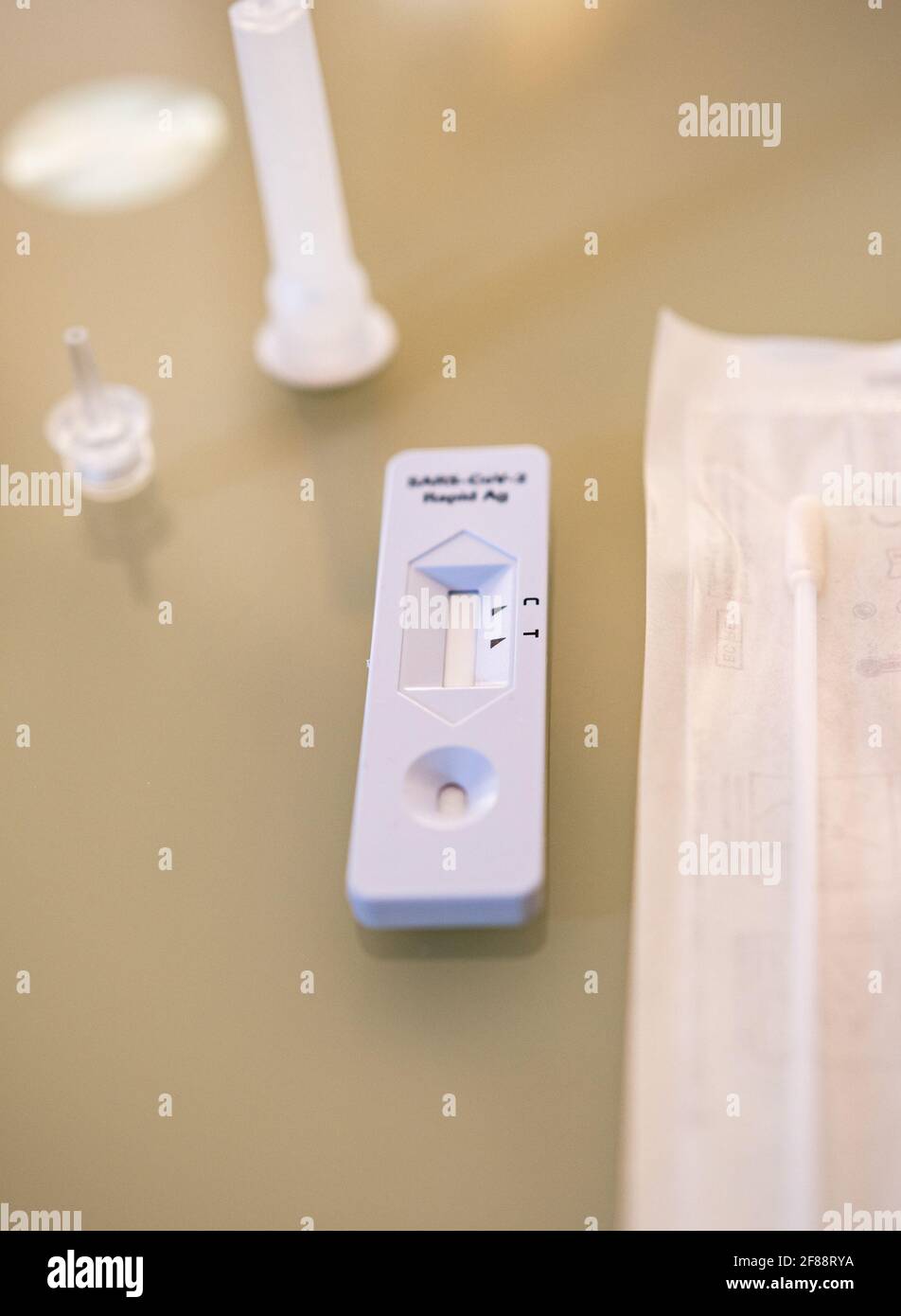 rapid self test device for COVID-19 Stock Photo - Alamy