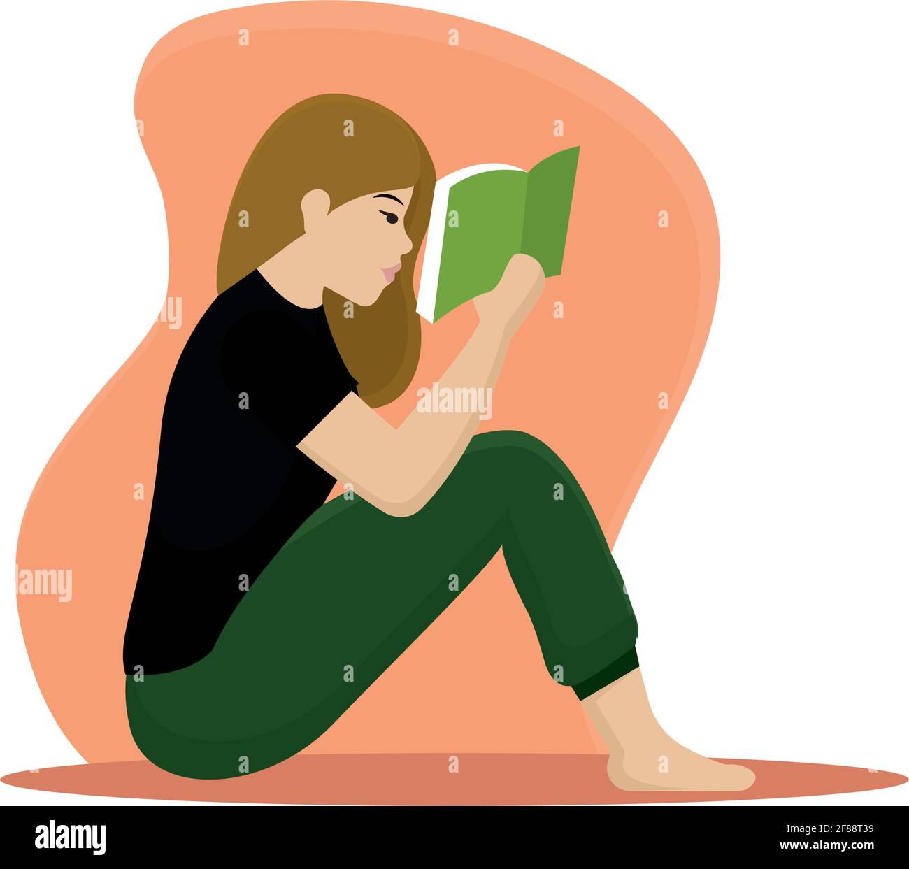 Woman reading a book. Hobbies concept - Vector illustration Stock ...
