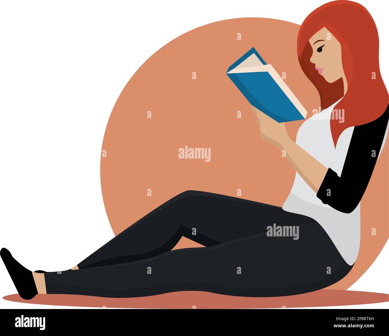 Woman reading a book. Hobbies concept - Vector illustration Stock ...