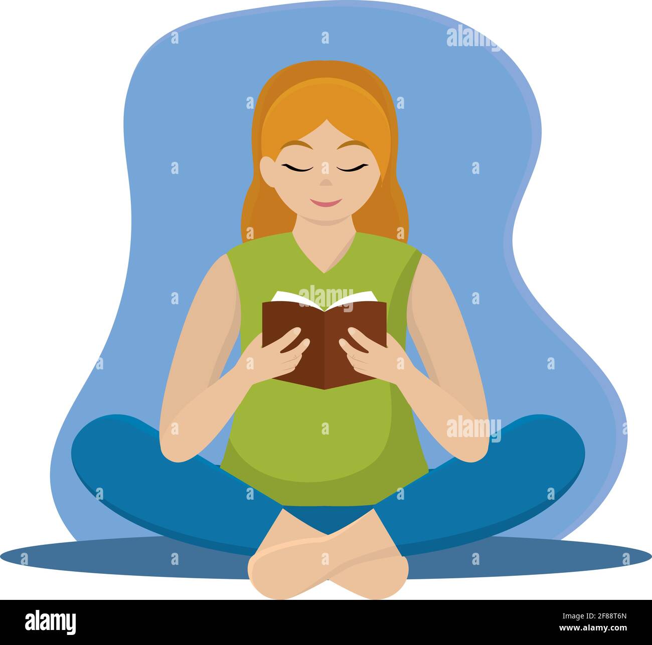 Woman reading a book. Hobbies concept - Vector illustration Stock ...
