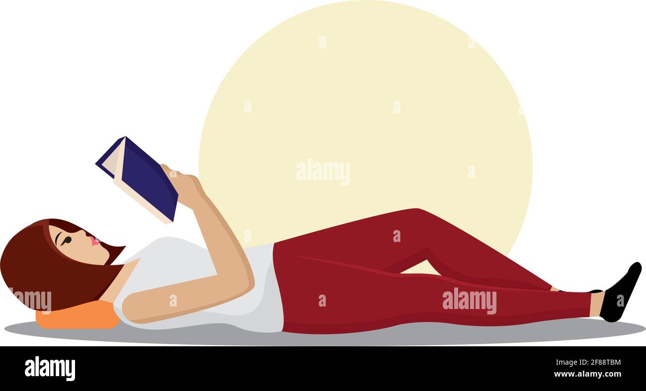 Woman reading a book. Hobbies concept - Vector illustration Stock ...