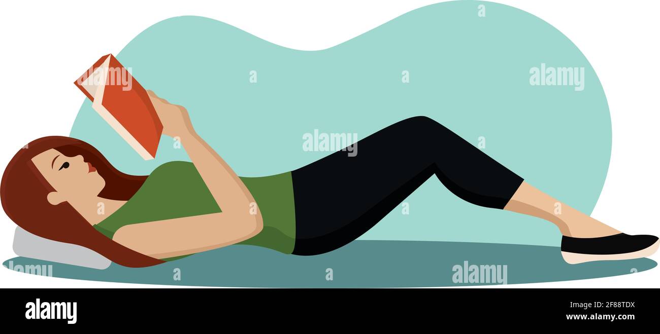 Woman reading a book. Hobbies concept - Vector illustration Stock ...