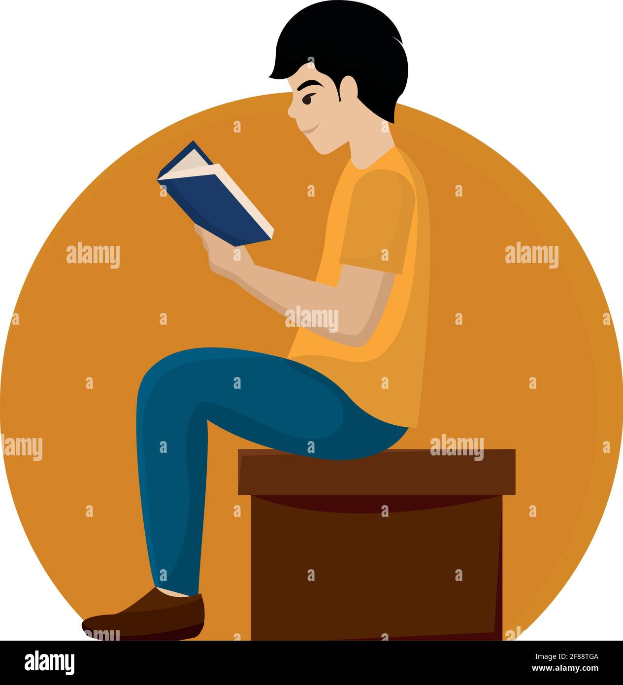 Man reading a book. Hobbies concept - Vector illustration Stock Vector ...
