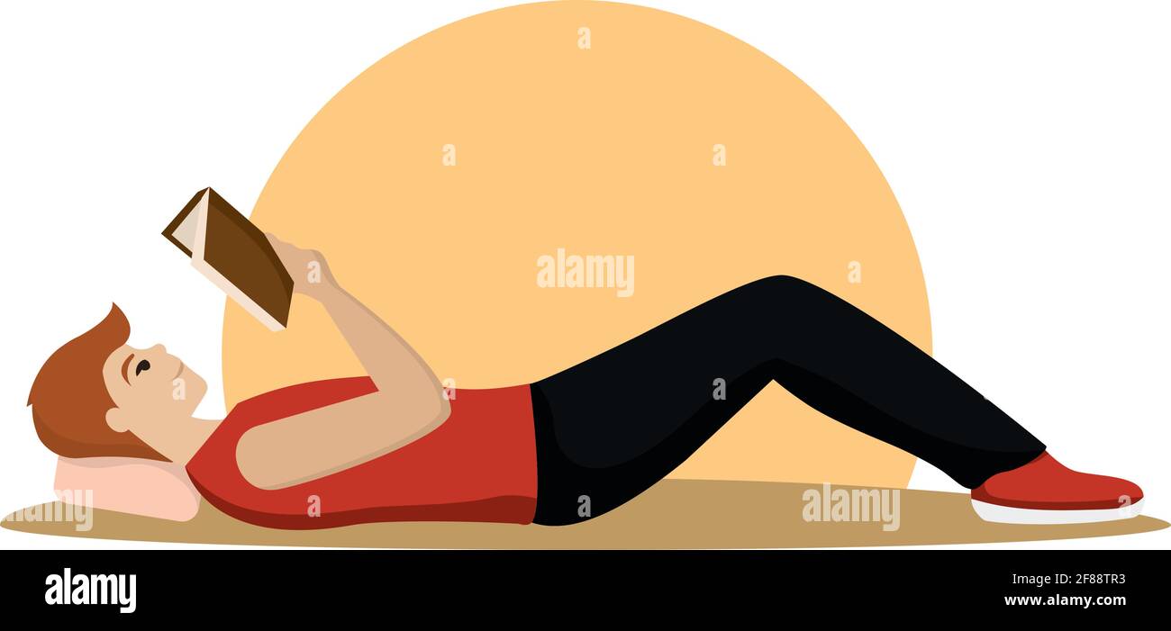 Man reading a book. Hobbies concept - Vector illustration Stock Vector ...