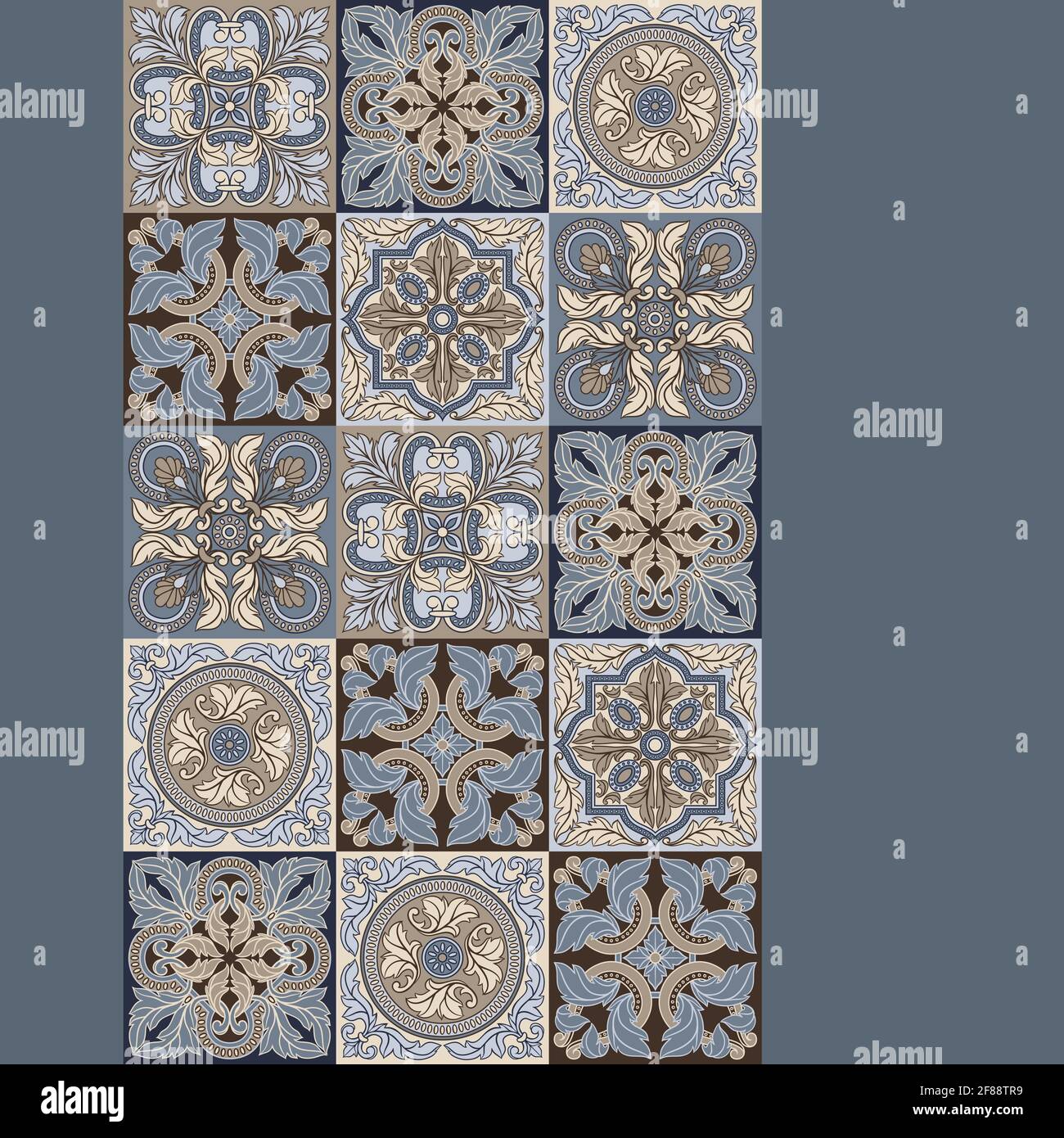 Portuguese azulejo ceramic tile pattern. Mediterranean traditional ...