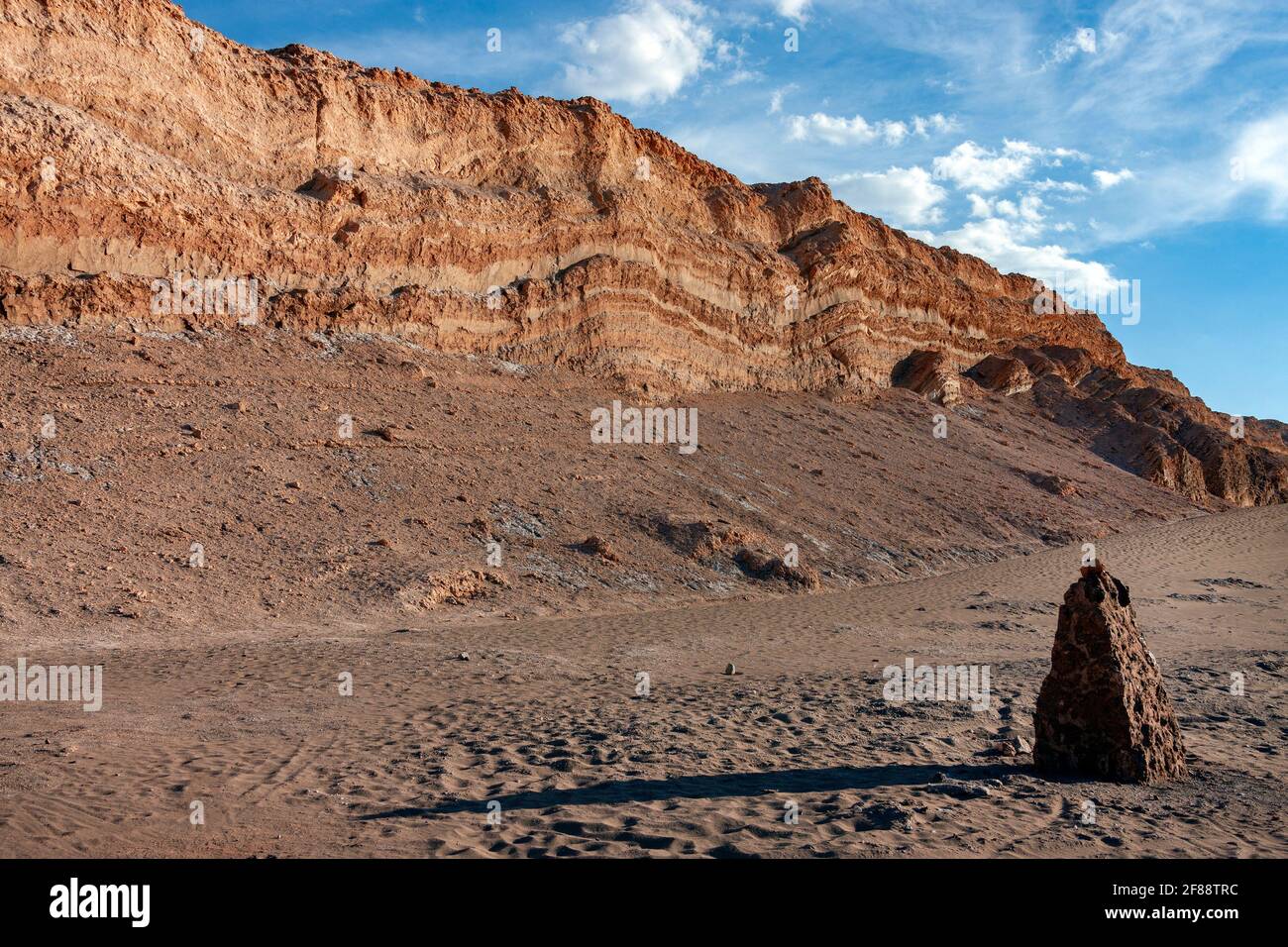 Sedimentary rock formations in the Atacama Desert in Chile, South ...