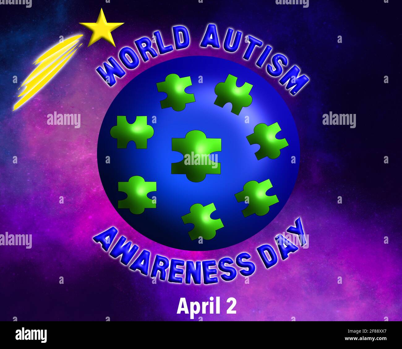 World Autism Awareness Day Poster Stock Photo - Alamy