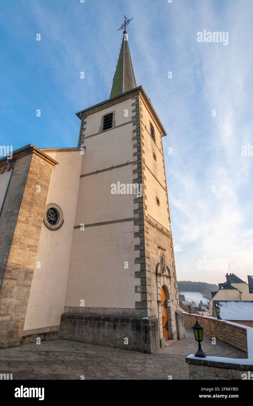 Christian church in Hobscheid - Luxembourg Stock Photo - Alamy