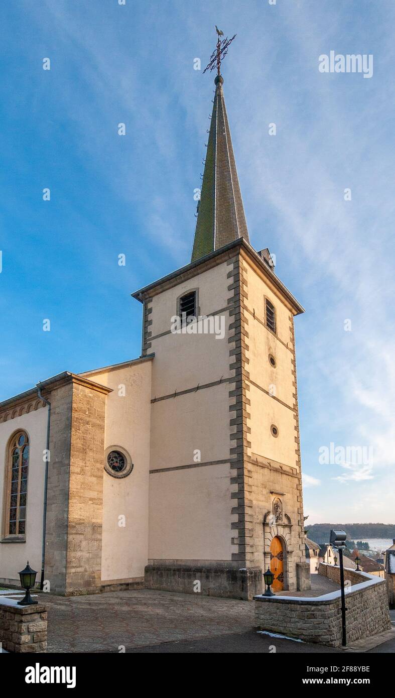 Christian church in Hobscheid - Luxembourg Stock Photo - Alamy
