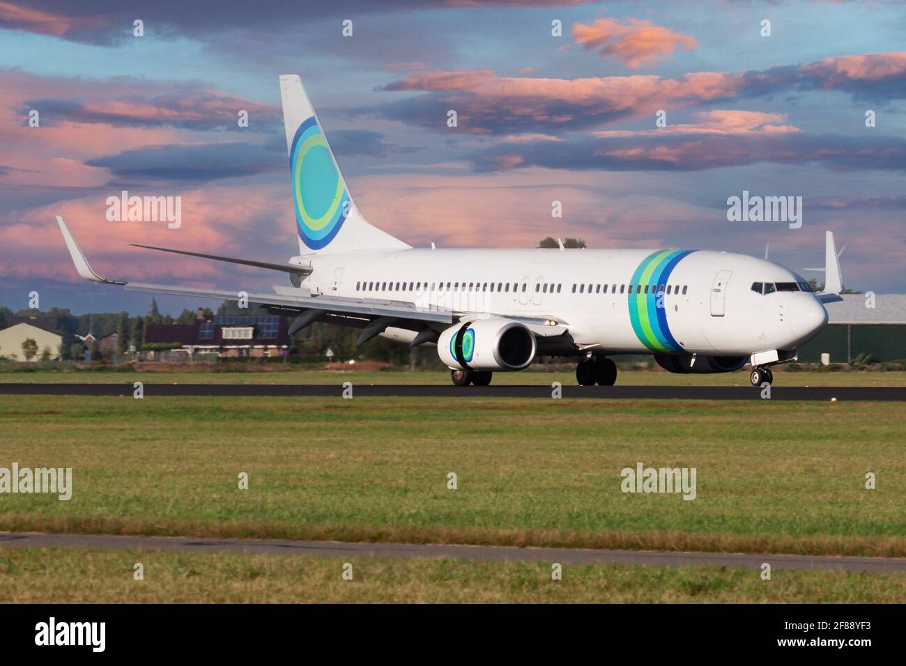 Untitled airplane. Passenger plane. Aircraft without title at airport ...