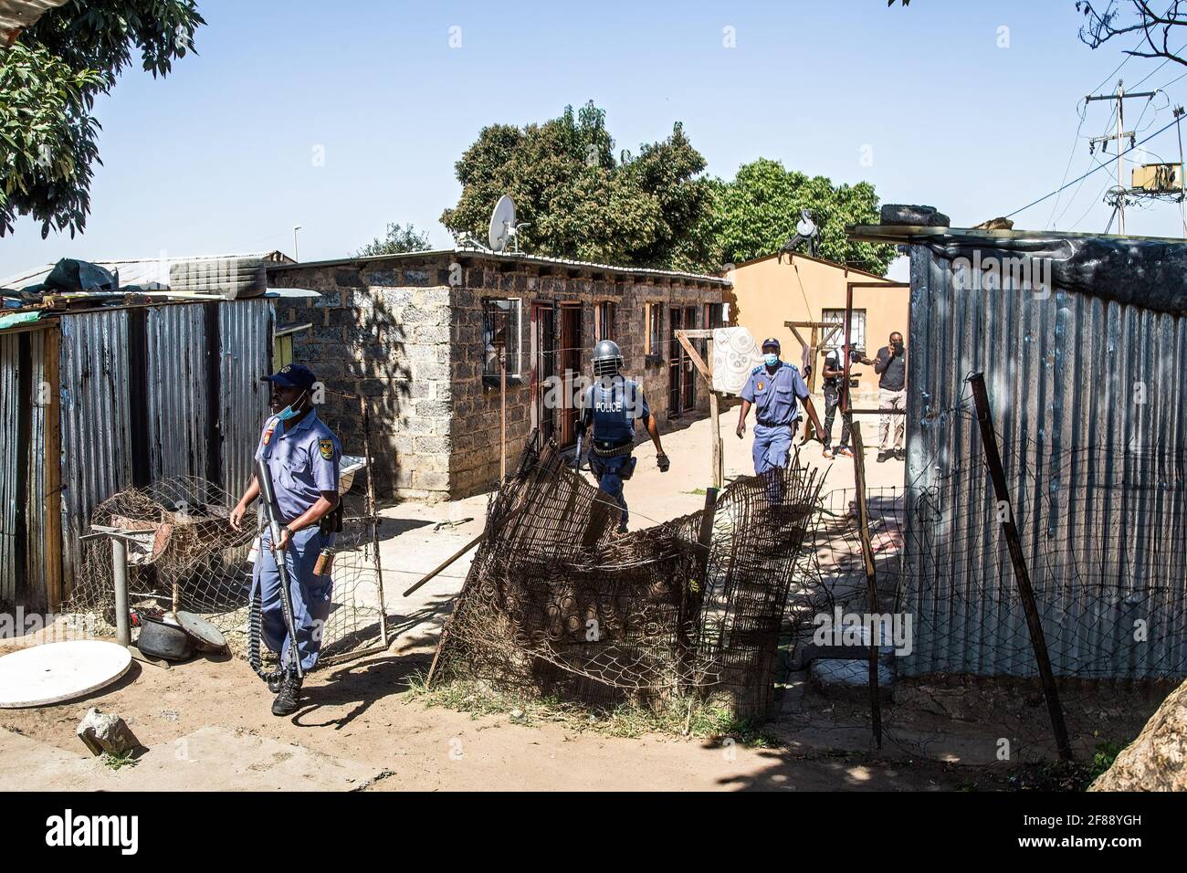 Johannesburg, South Africa. 12th Apr, 2021. Police seen patrolling ...