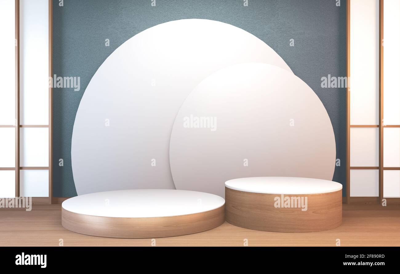 3d rendering wooden podium japan tradition for show product Stock Photo ...