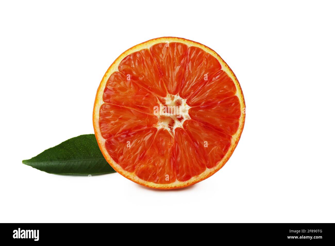 Half of red orange isolated on white background Stock Photo - Alamy