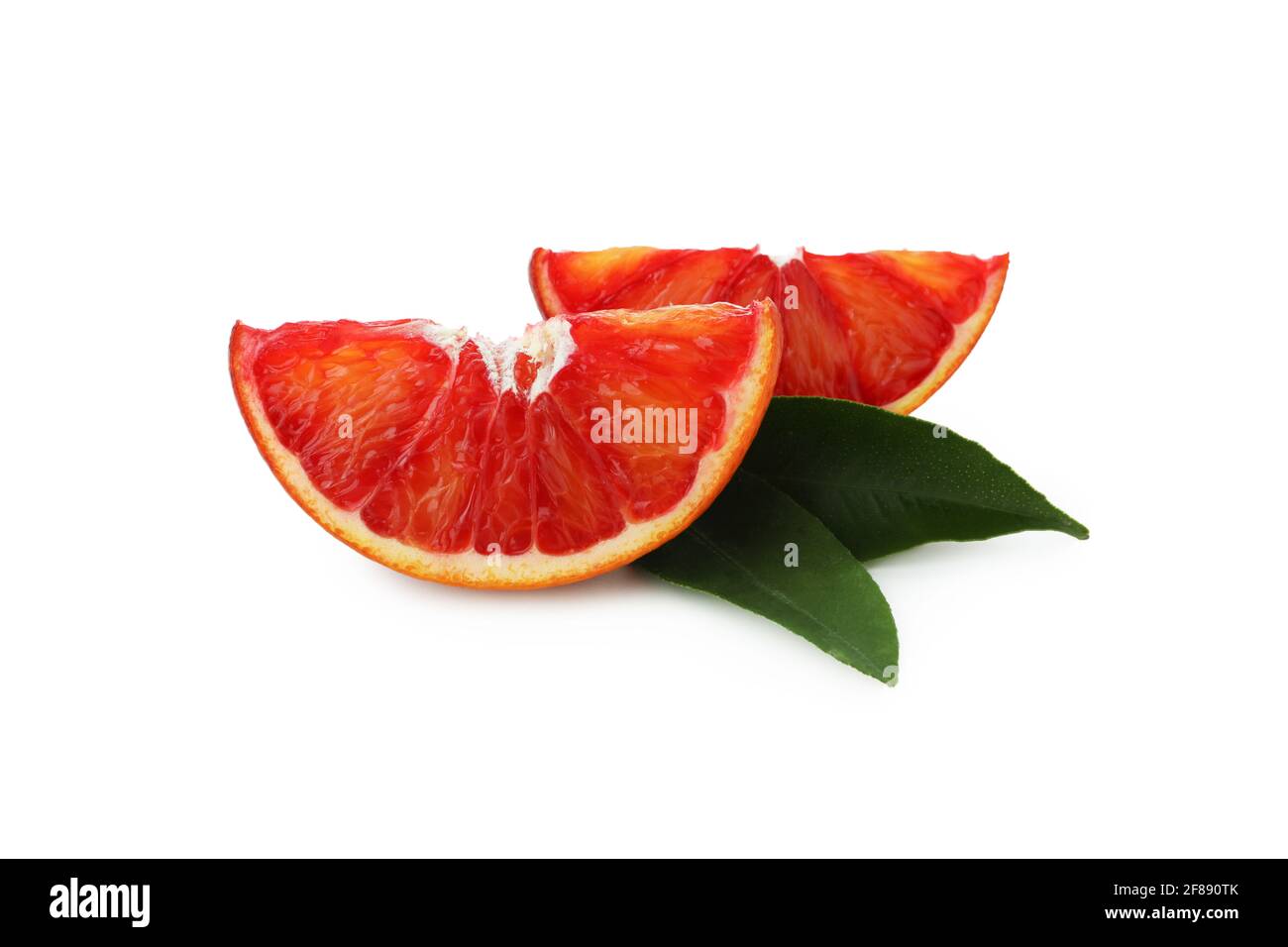 Red orange slices isolated on white background Stock Photo - Alamy