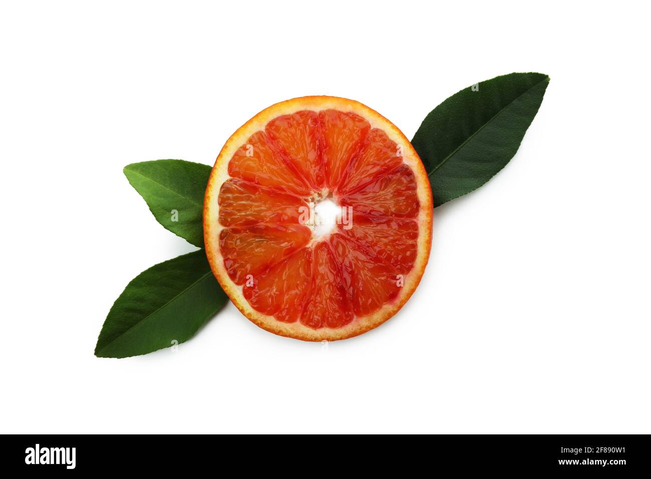 Red orange slice isolated on white background Stock Photo - Alamy