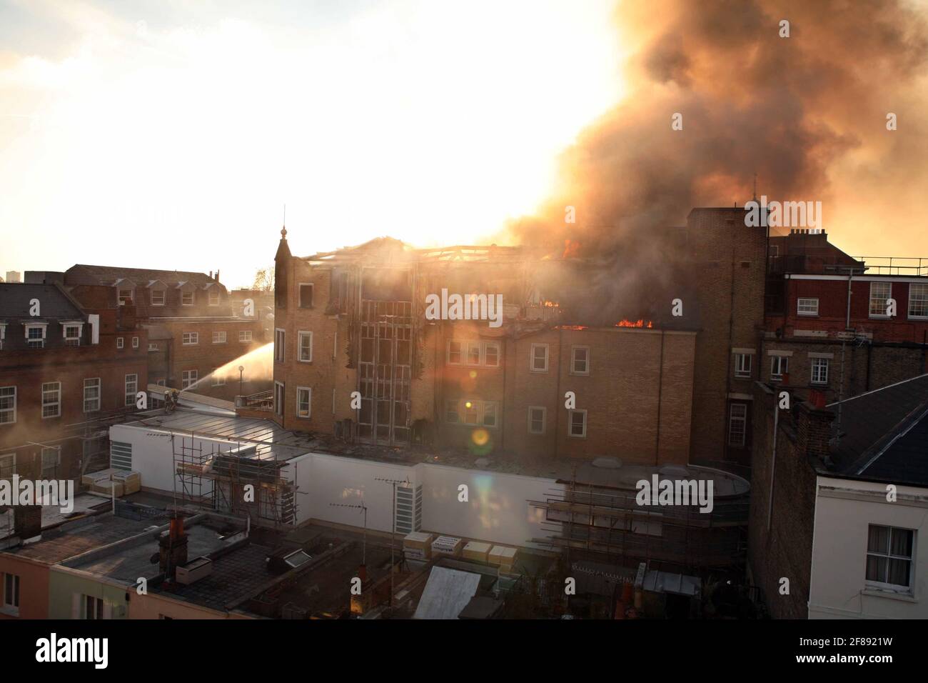 FIRE at the Royal Marsden hospital in west London pic David Sandison 2 ...