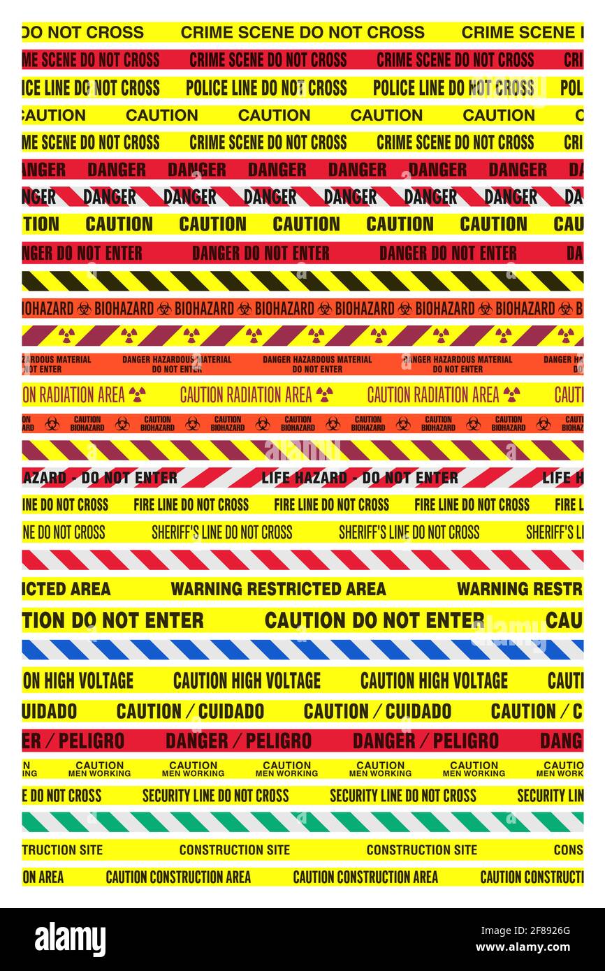 Police line cross tapes Cut Out Stock Images & Pictures - Alamy