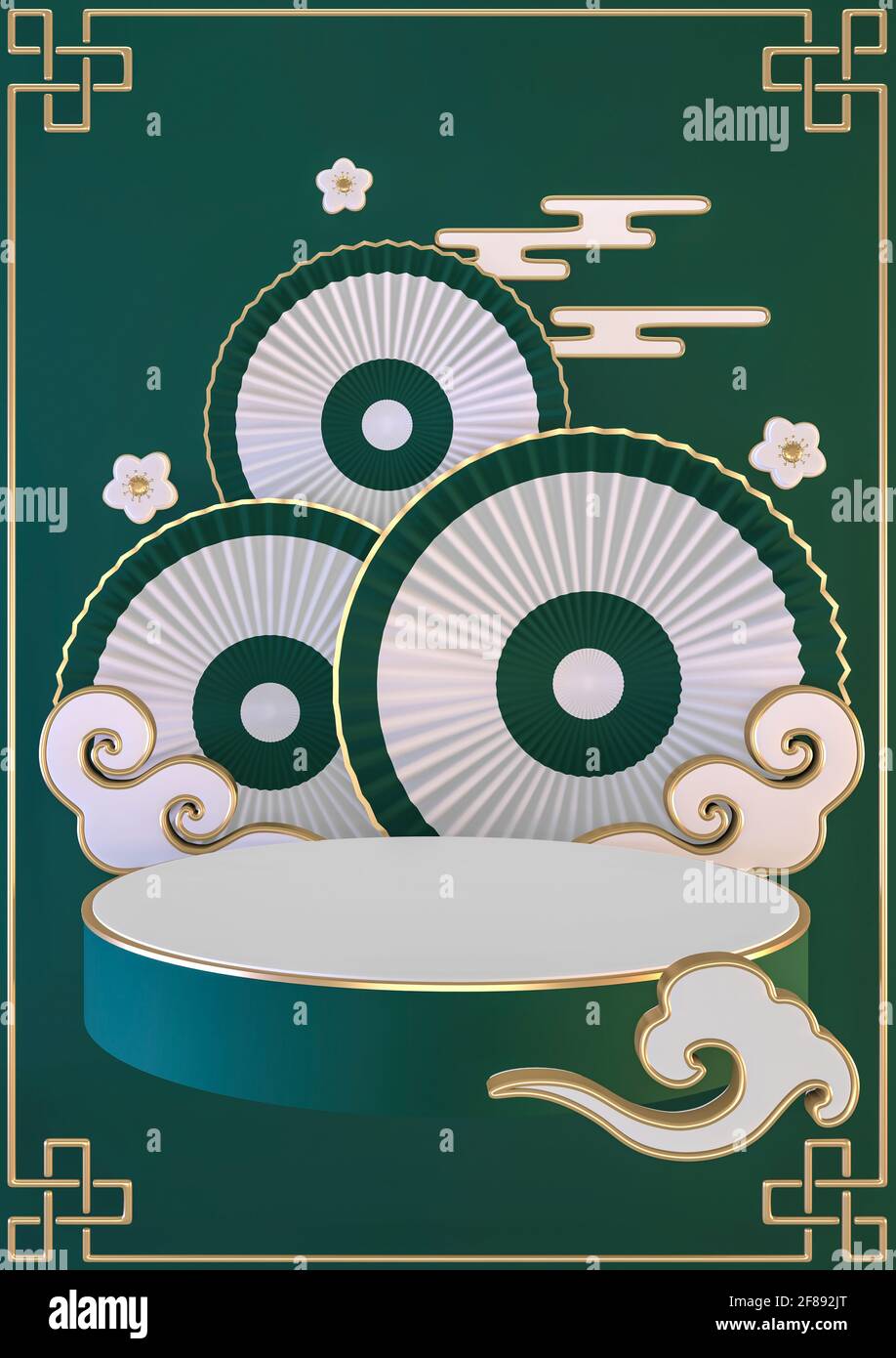 Display green vertical background Japanese style for show the product ...