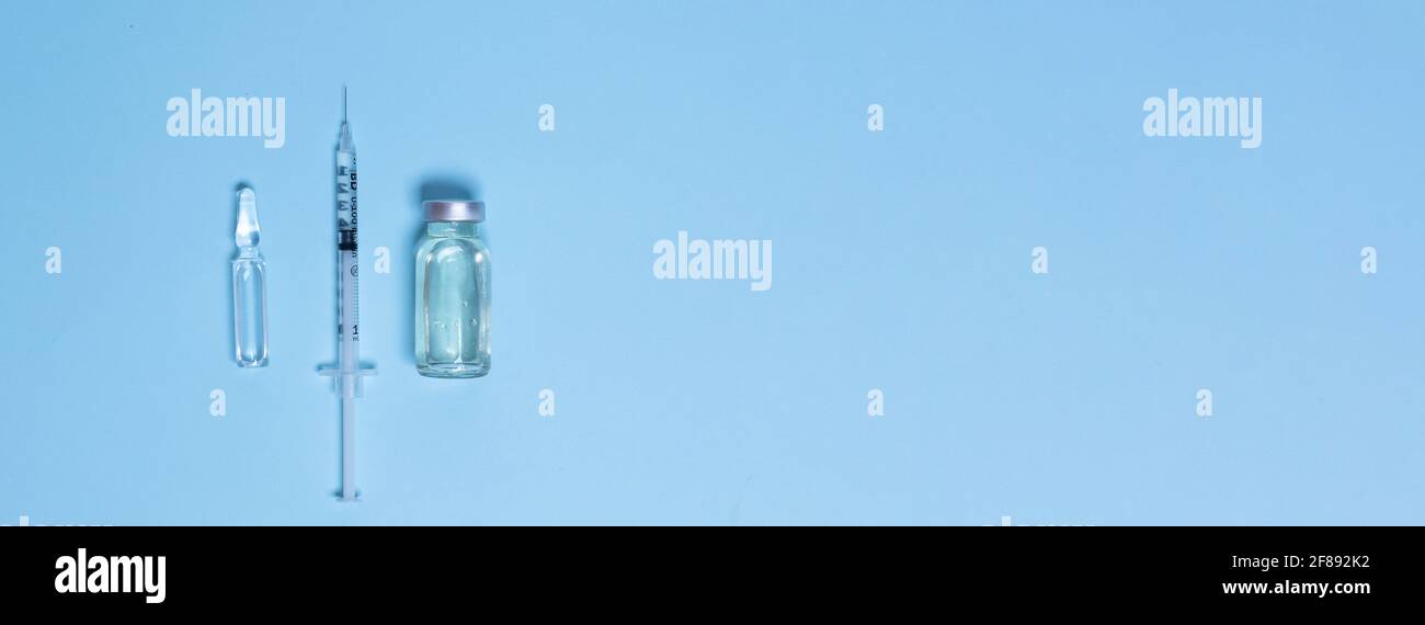 Syringe covid 19 corona virus liquid vaccine vial bottle injections ...